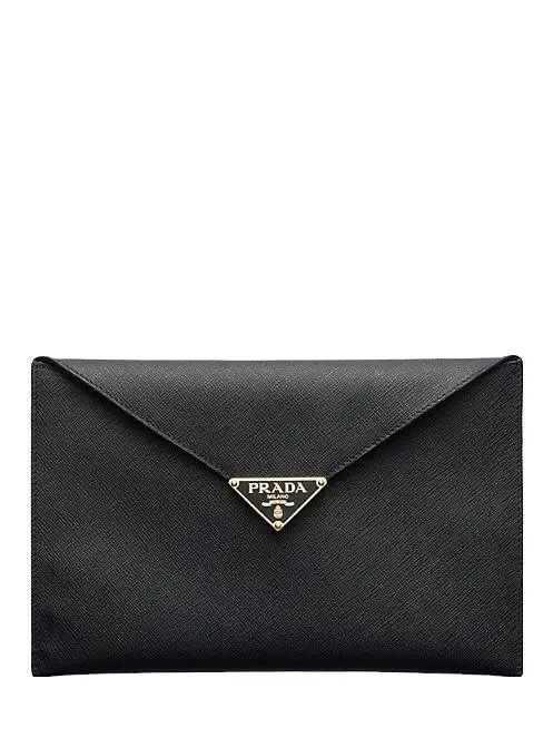 Prada Saffiano Leather Envelope Clutch - Black