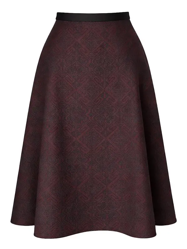Lena Hoschek Elisabeth Wool Blend Midi Skirt - Brown