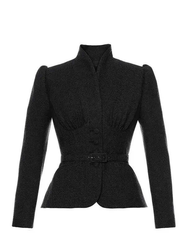Lena Hoschek Love Letter Virgin Wool Jacket - Black