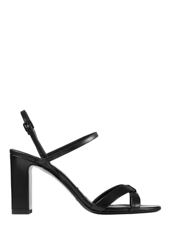 JIMMY CHOO Elsy 85 Nappa Leather Sandals - Black
