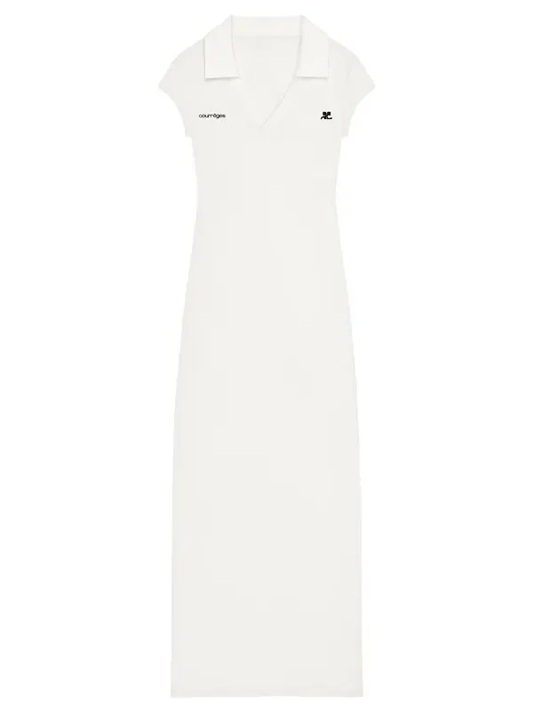 COURREGES Long Sports Shirt Dress - White