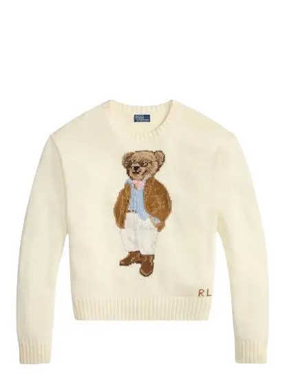 Polo Ralph Lauren Cotton Bear Sweater - Parchment Cream