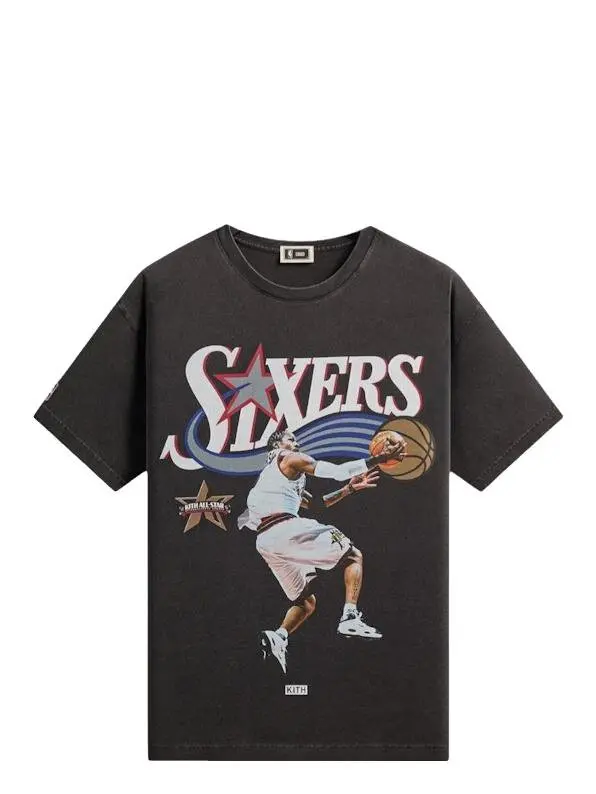 Kith Nba Allstar Philadelphia 76ers Allen Iverson Vintage Tee Shirt - Black