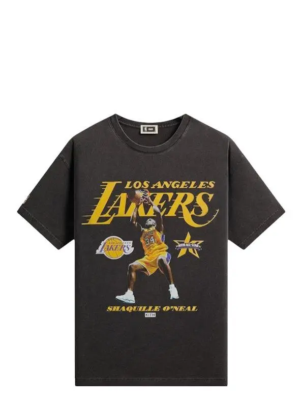 Kith Nba Allstar Los Angeles Lakers Shaquille O'neal Vintage Tee Shirt - Black