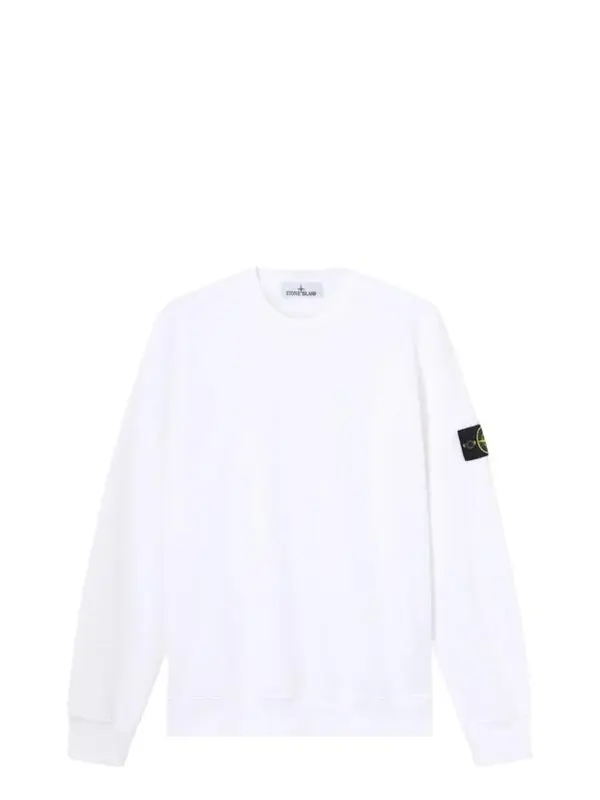 Stone Island Organic Cotton Fleece Crewneck Sweatshirt 6100060 - White