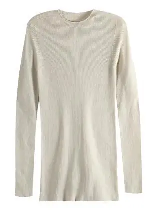 Rick Owens Ribbed Round Neck Top - Sand