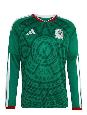 Adidas Mexico 2026 Home Replica Long Sleeve Jersey - Bold Green
