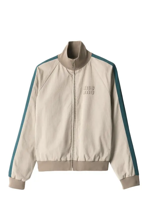 Miu Miu Washed Twill Blouson Jacket - Khaki/green