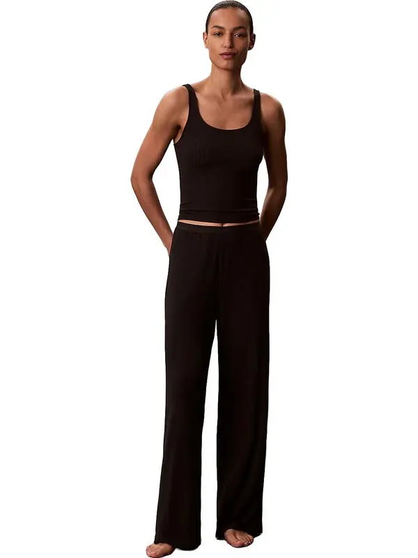 Calvin Klein Modal Stretch Wide Leg Pants - Black