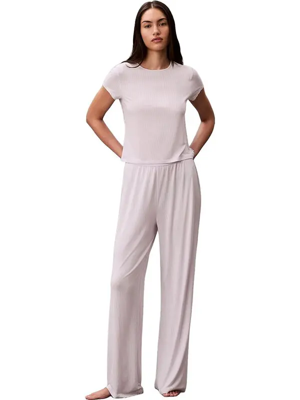 Calvin Klein Modal Stretch Wide Leg Pants - Frosty Lilac