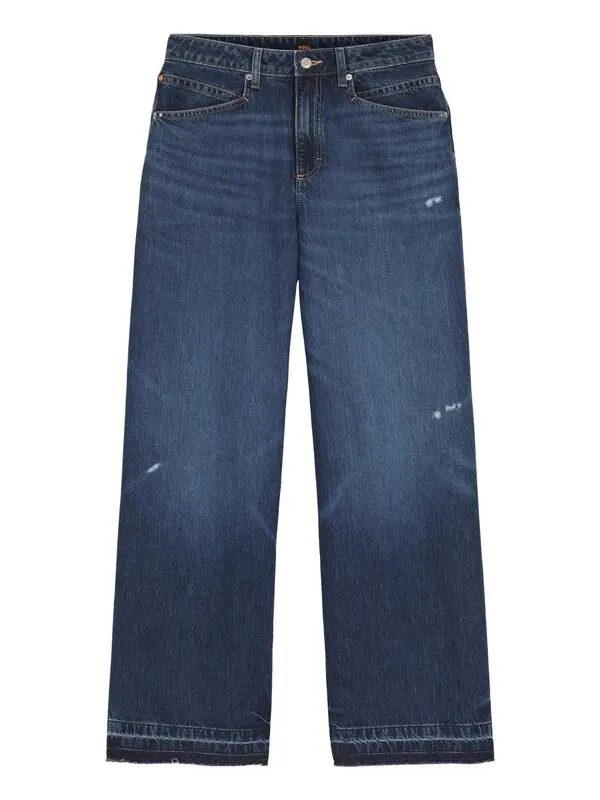 BOSS Relaxed-fit Wide-leg Jeans - Blue