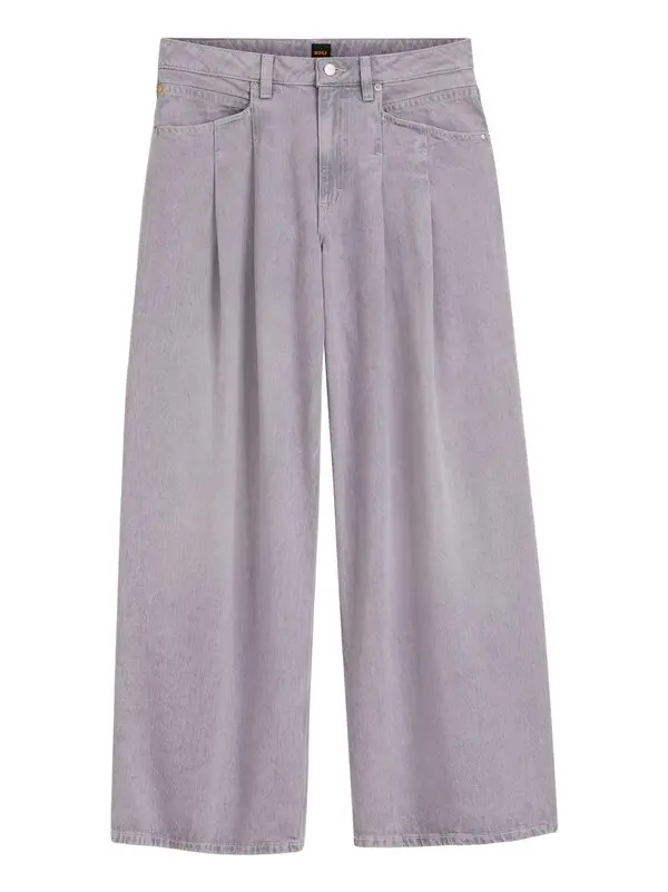 BOSS Relaxed-fit Wide-leg Jeans - Light Grey