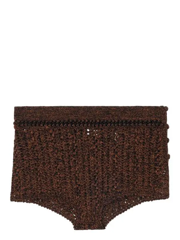 Burberry Crochet Mouliné Cotton Hot Pants - Black/red