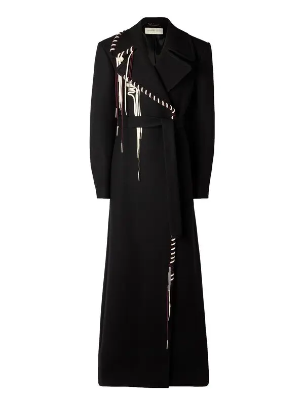 Dries Van Noten Double-breasted Belted Wool-blend Coat - Black