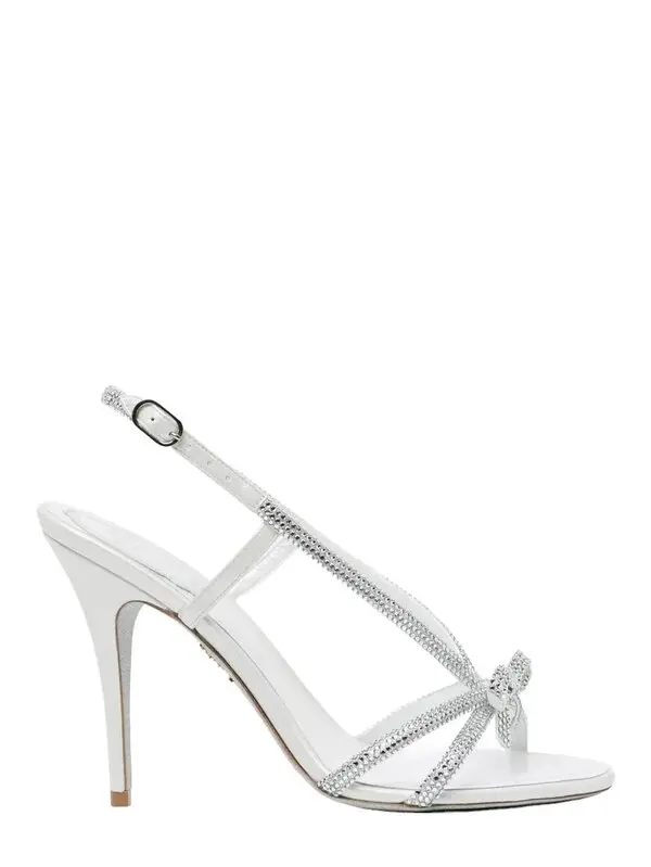 Rene Caovilla 100mm Lynette Embellished Sandals - White