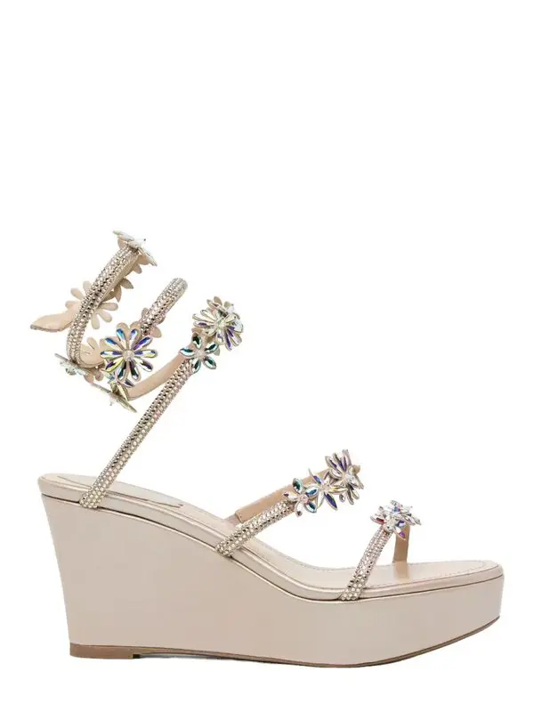 Rene Caovilla 85mm Embellished Sandals - Neutrals
