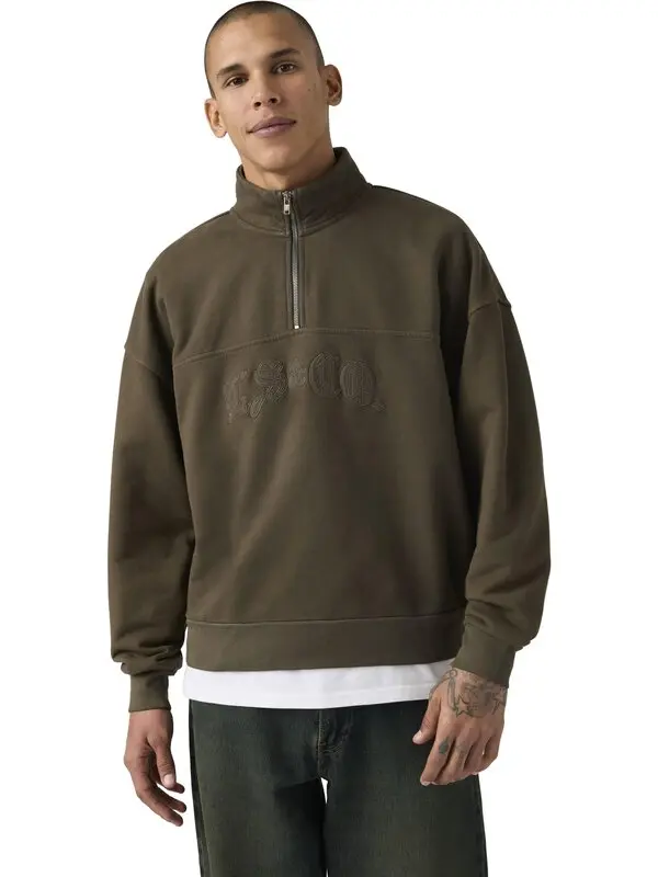 LEVI'S Boxy Quarter-zip Sweatshirt - Maitake Brown