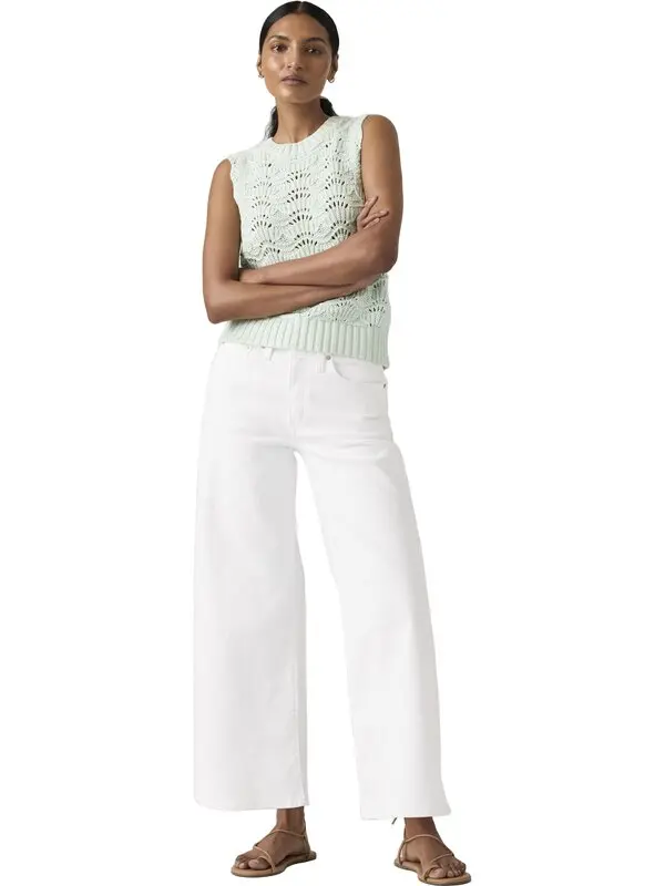 LEVI'S 728 High-rise Wide-leg Ankle Jeans - Western White