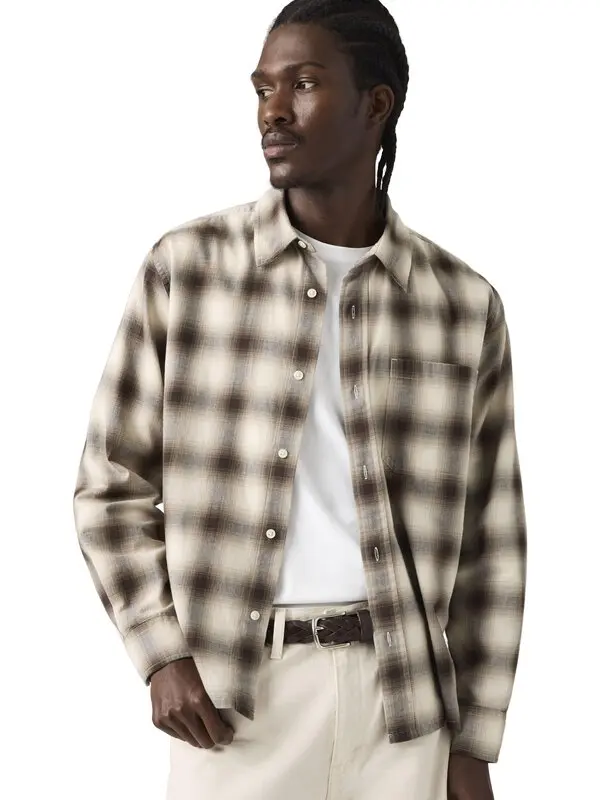 LEVI'S Duboce Boxy Overshirt - James Plaid Vintage Khaki