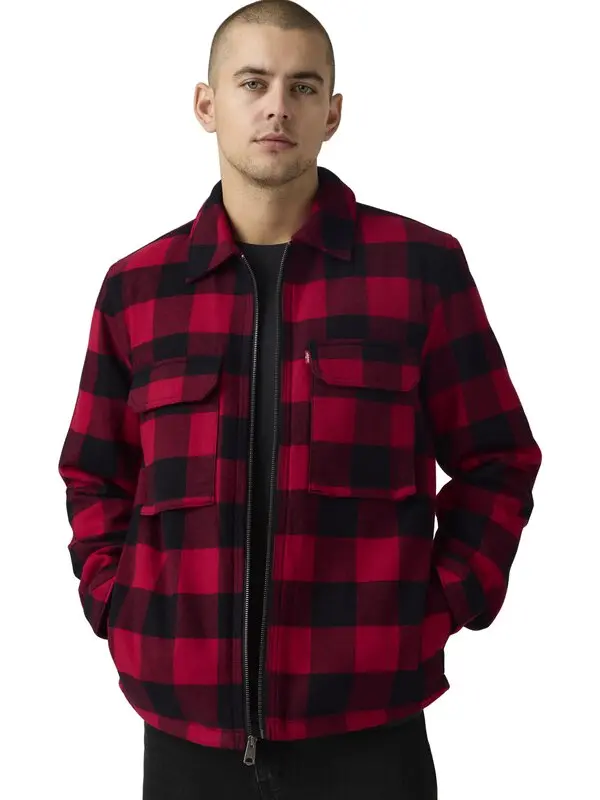 LEVI'S Cotton Lightweight Shacket - Red Buffalo Check