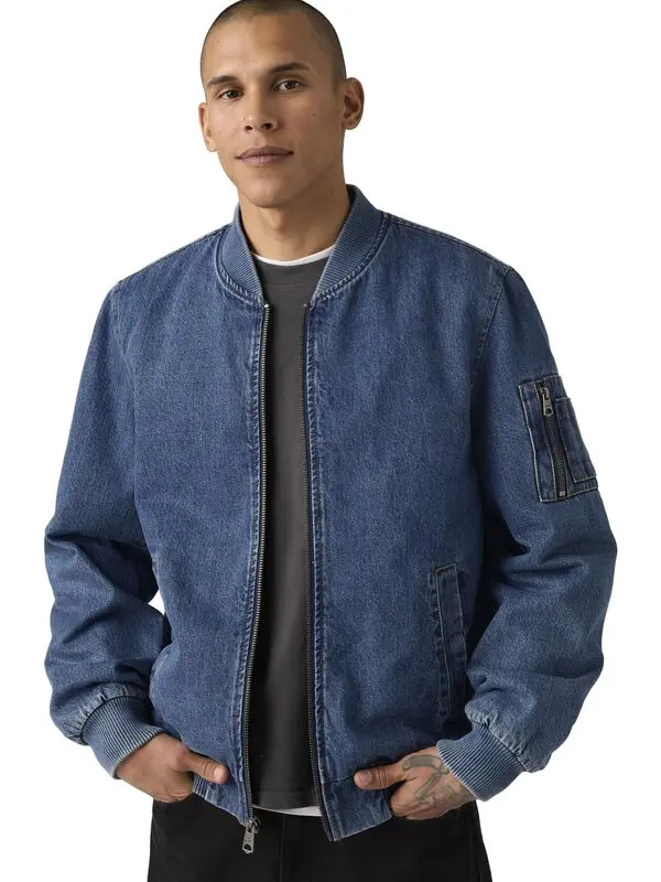 LEVI'S Denim Bomber Jacket - Medium Stone Wash