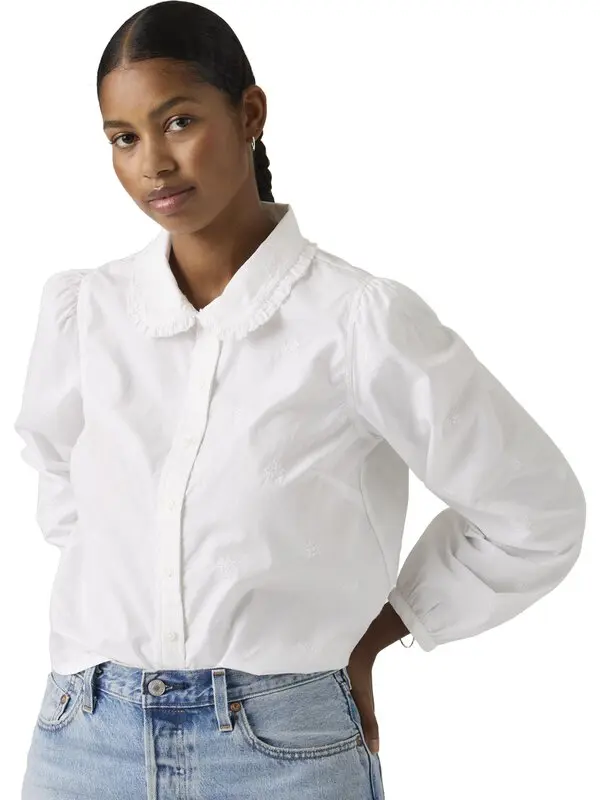 LEVI'S Calista Collared Shirt - Bright White Floral