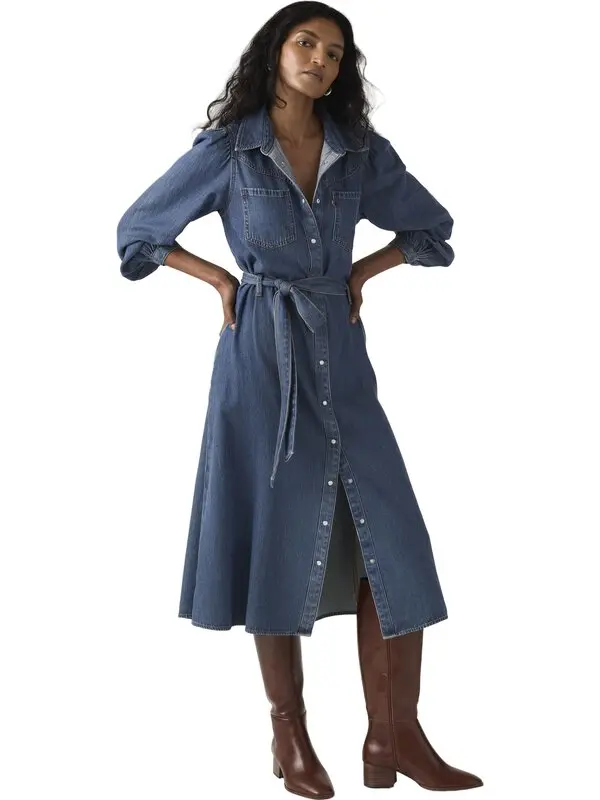 LEVI'S Journey Long-sleeve Maxi Dress - Celestial Blue