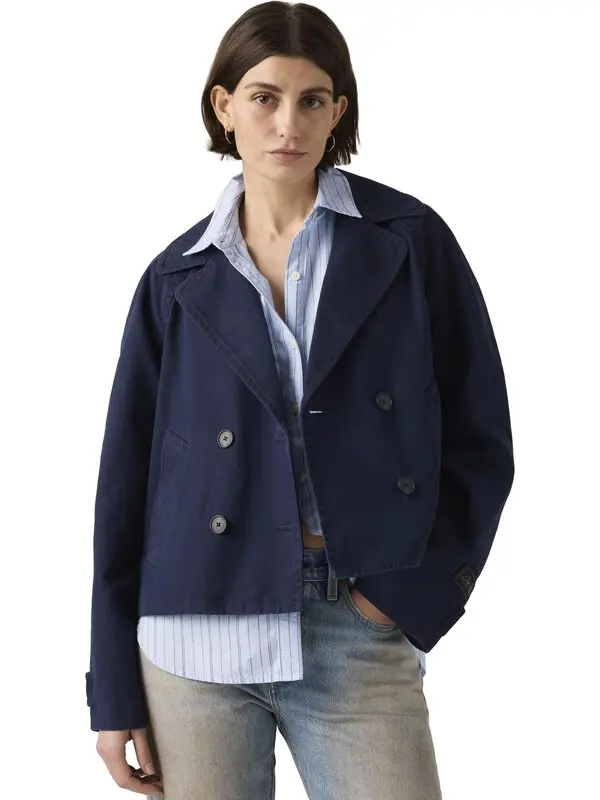 LEVI'S Bree Cropped Swing Trench Jacket - Nightwatch Blue