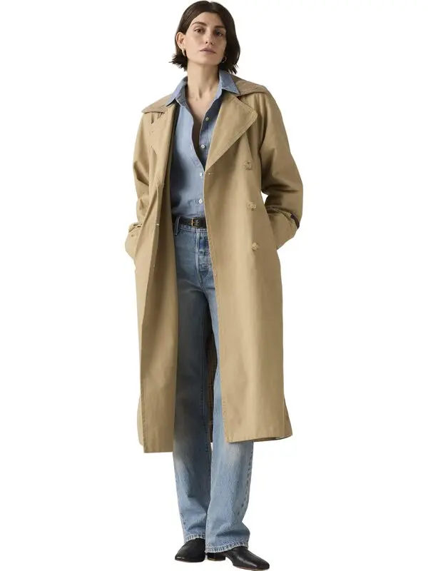 LEVI'S Bree Classic Long Trench Coat - Travertine