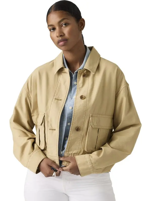 LEVI'S Marlowe Cropped Utility Heritage Jacket - Travertine Garment