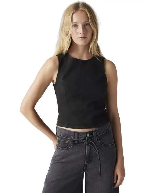 LEVI'S Topanga Denim Tank Top - Black Rose