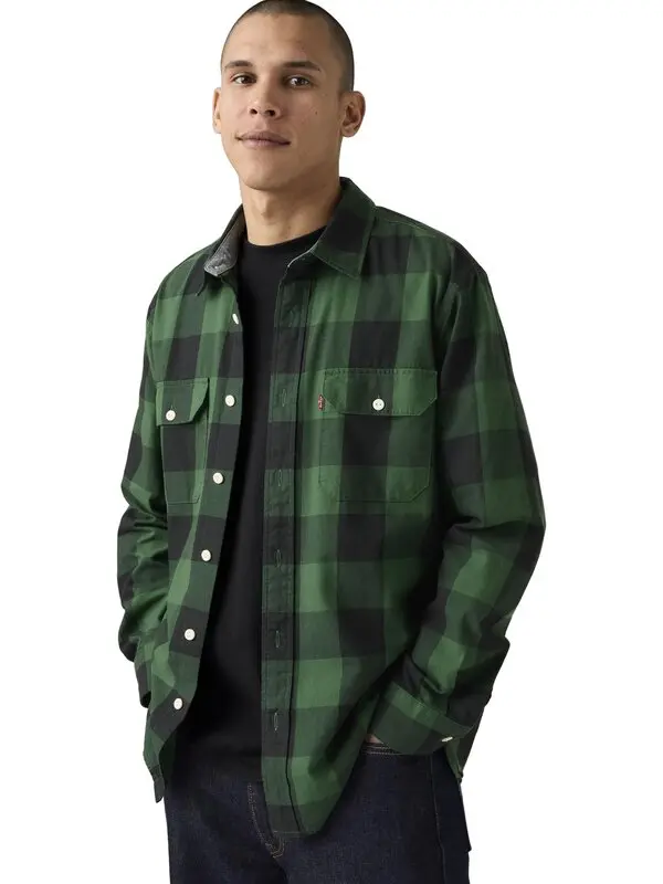 LEVI'S Classic Worker Overshirt - Albany Plaid Dark Green