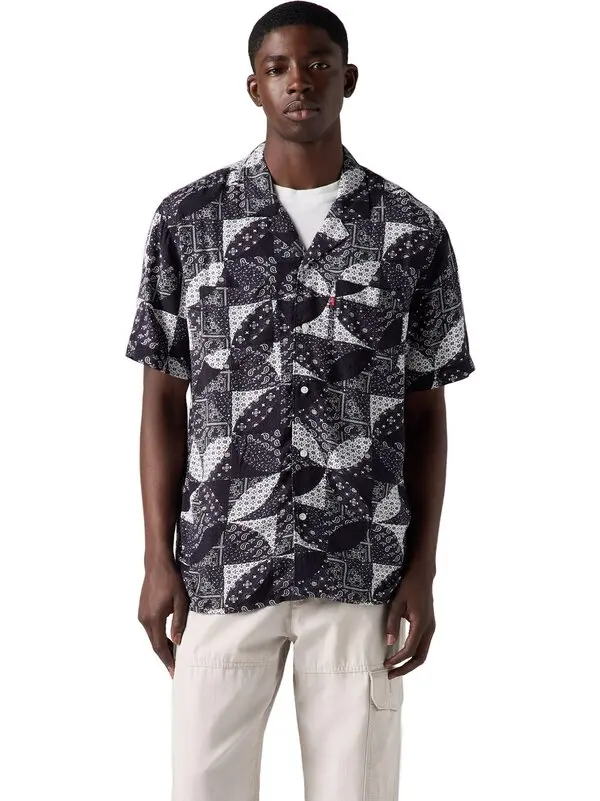 LEVI'S Classic Camp Shirt - Grayscale Patchwork Meteorite