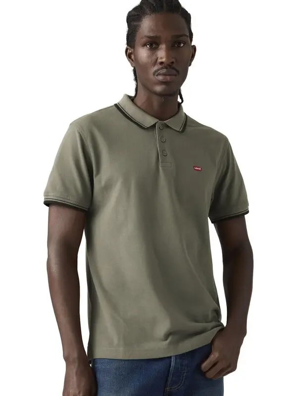 LEVI'S Housemark Polo Shirt - Wood Tipping Stripe