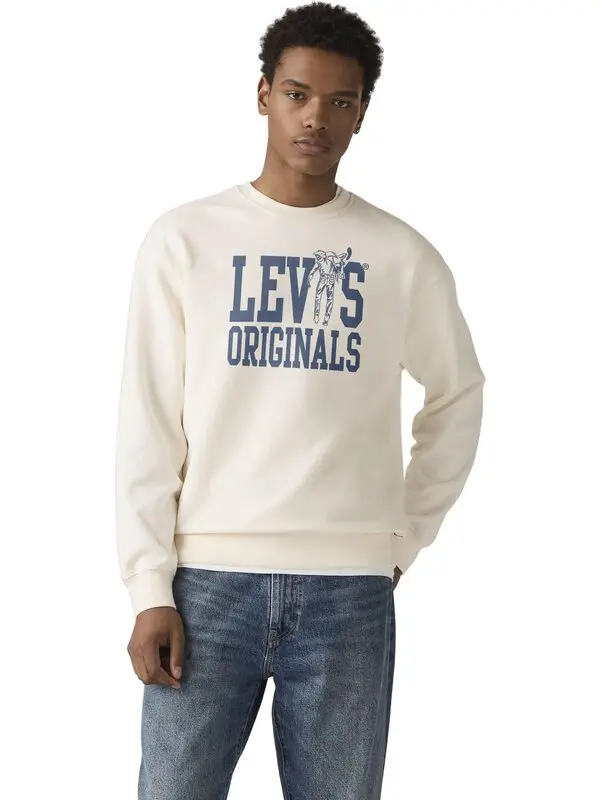 LEVI'S Relaxed Graphic Crewneck Sweatshirt - Levis Original Crew Egret