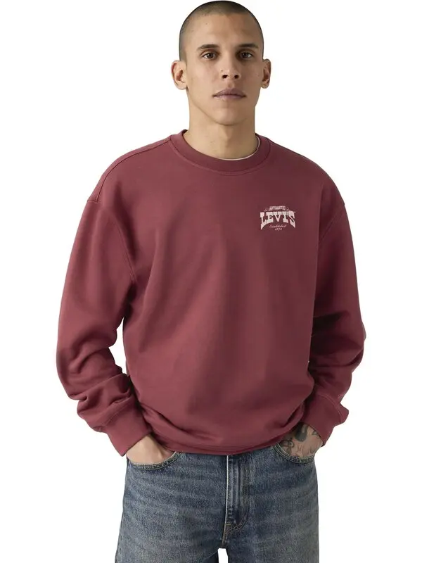 LEVI'S Relaxed Graphic Crewneck Sweatshirt - Oxblood Red