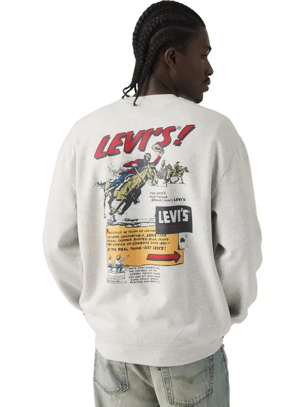 LEVI'S Relaxed Graphic Crewneck Sweatshirt - Levis Chaps Light Grey