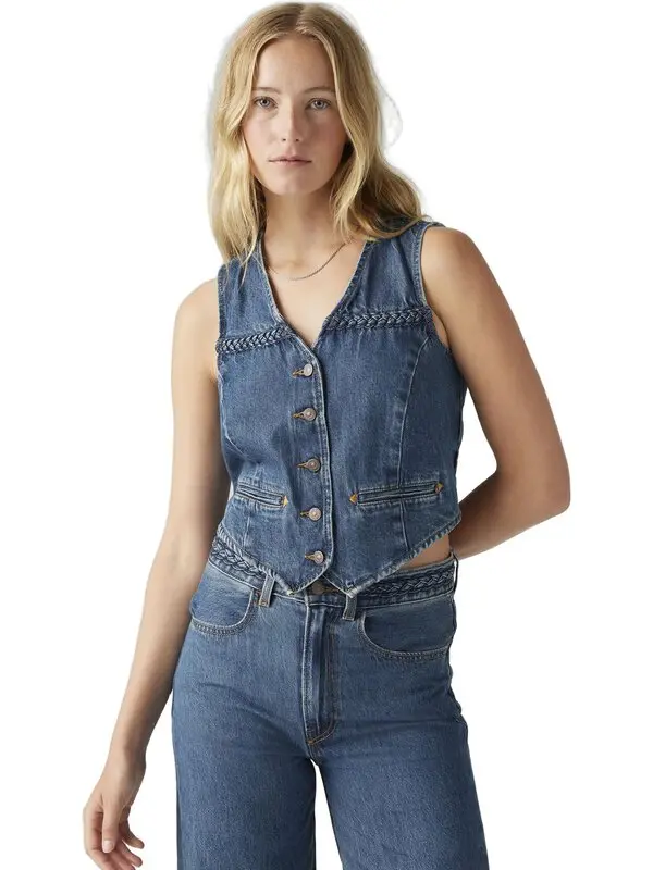 LEVI'S Braided Denim Vest - Big Yikes