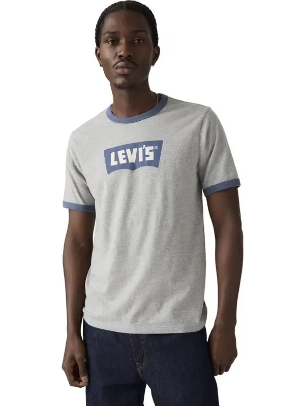 LEVI'S Graphic Standard Ringer T-shirt - Midtone Heather Grey