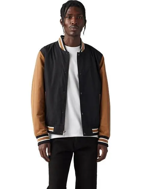LEVI'S Lightweight Colorblock Varsity Jacket - Black And Brown