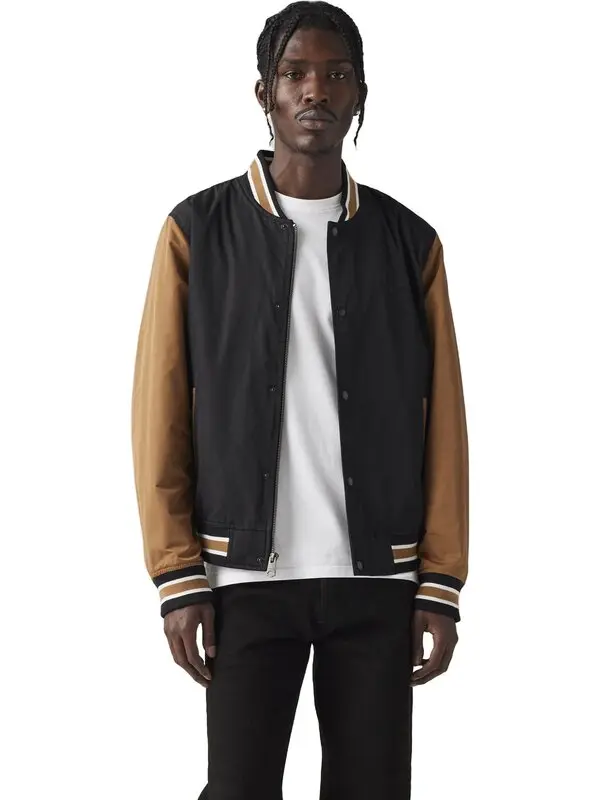 LEVI'S Lightweight Colorblock Varsity Jacket - Black And Brown