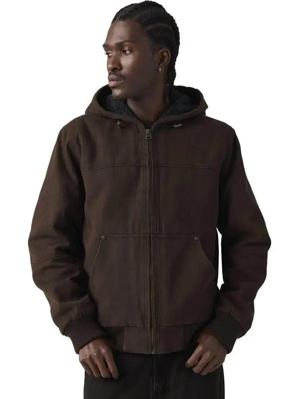 LEVI'S Sherpa Lined Hooded Jacket - Chicory Coffee