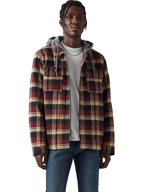 LEVI'S Cotton Plaid Sherpa Lined Shacket - Black Plaid