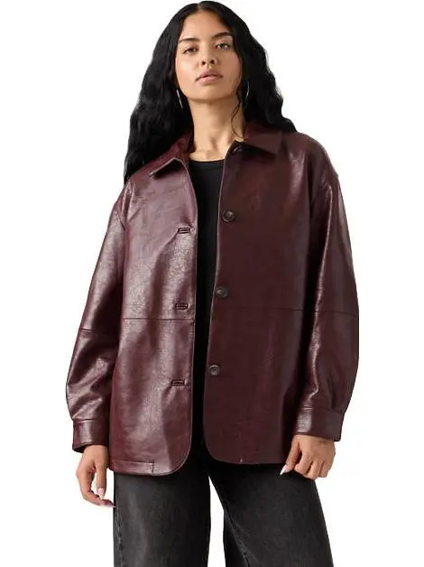 LEVI'S Faux Leather Vintage Blazer - Oxblood