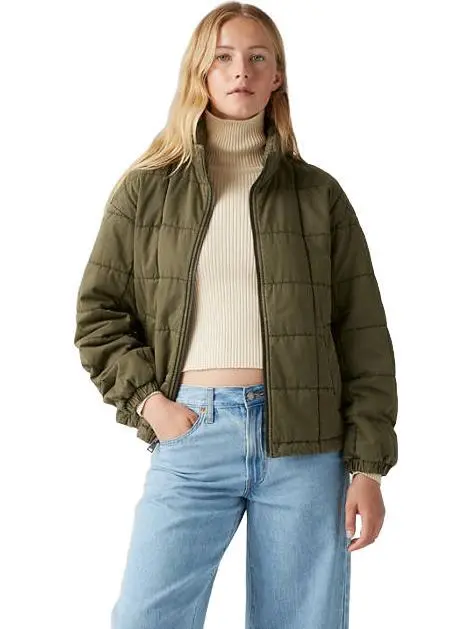 LEVI'S Box Quilted Relaxed Cotton Jacket - Olive Night