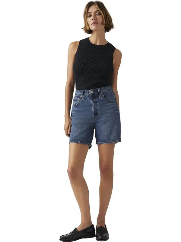 LEVI'S 501 Mid Thigh Denim Shorts - Broken Midnight