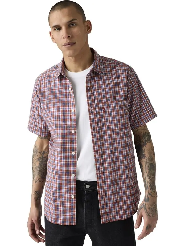 LEVI'S Short-sleeve Classic Standard Fit Shirt - Landon Plaid Henna