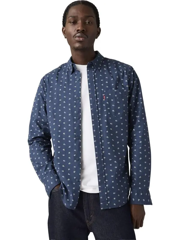 LEVI'S Classic One Pocket Standard Fit Shirt - Lex Geo Ditsy Floral Zodiac Blue