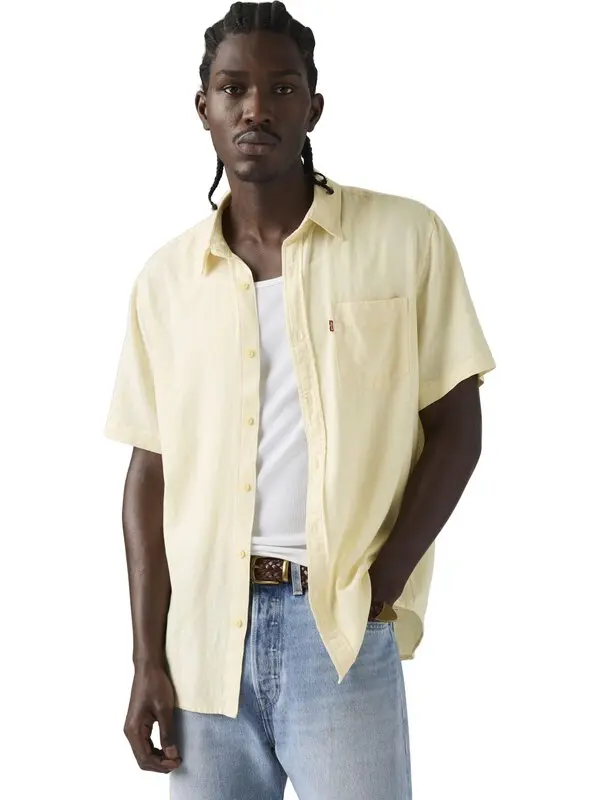 LEVI'S Short-sleeve Sunset One Pocket Cotton Linen Shirt - Rutabaga