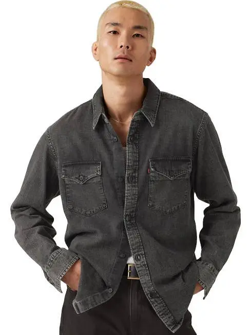 LEVI'S Relaxed Fit Western Shirt Chambray - Night Shadow Black Wash